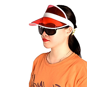 Jmkcoz 6 Pack Sun Visor Hats UV Protection Caps Plastic Clear Sunhat for Women Men Beach Tennis Golf Outdoor Sports Activity