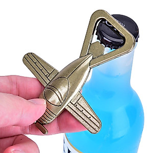 Youkwer 24 pcs Airplane Beer Bottle Opener for Wedding Party Favor with Exquisite Packaging Beer Accessories for Wedding Decoration,Birthday, baby shower Party Favor (Pack of 24 Airplane,Bronze)