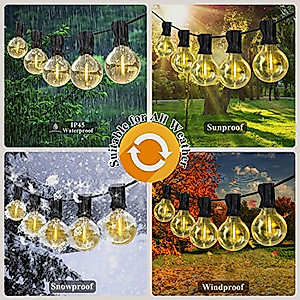Supzimo 60Ft Outdoor String Lights Waterproof Patio Lights with 32 Shatterproof Dimmable G40 Bulbs, 2700k Commercial Hanging Lights for Outside Backyard Porch Bistro Balcony Garden Party Decor