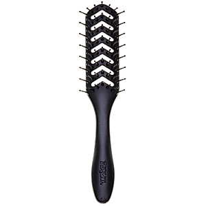 Denman Flexible Vent Brush D200 - Detangling Brush With Lightweight Grip & Control – Perfect For Styling During Blow-Dry & Detangling Wet & Dry Hair – Black (Pack of 1)