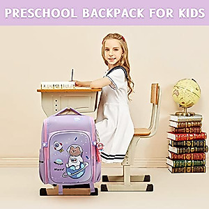 Maod Preschool Girls Backpacks for Kids Elementary School Backpack Suitable For 4-8 Years Old (Purple)