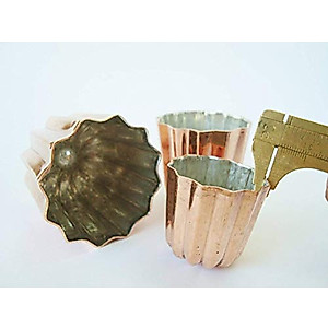 2.1 inch Copper Canele mold from Bordeaux a Set of Twelve tinned molds