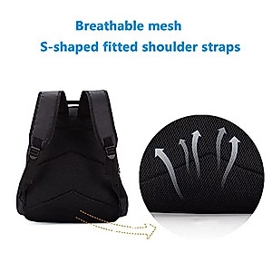 Soniccc Backpack Travel Bag Daypack Hedgehog Shoulder Bag with Side Pockets (balck, s)