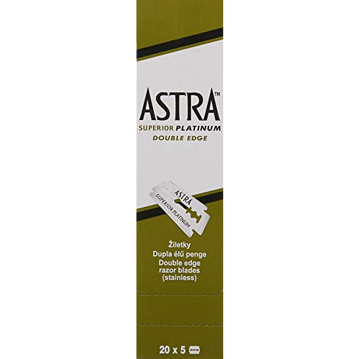 Astra Platinum Double Edge Safety Razor Blades ,100 Count (Pack of 1)