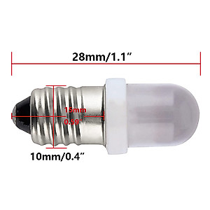 GutReise 10pcs E10 Screw 4.5V Cold White Spot Led Bulb Light Lamps +10pcs E10 Base (DC4.5V, Cold White)