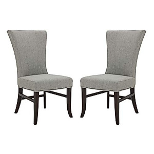 Amazon Brand – Stone & Beam Reinhart Classic Upholstered Dining Chair, 20.5"W, Set of 2, Light Gray
