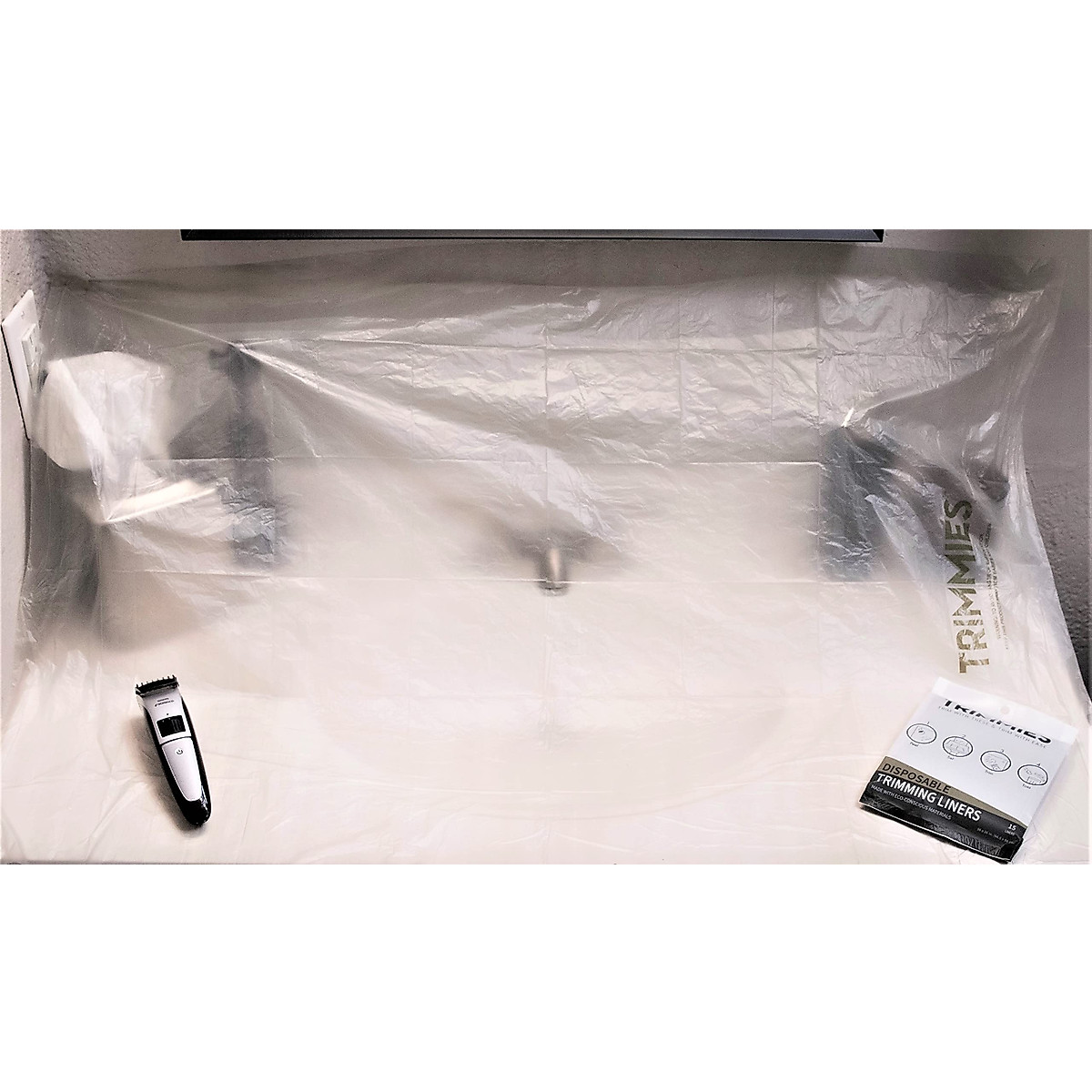 Trimmies Disposable Beard Hair Catcher for Men - Sink Cover for Shaving & Trimming, Beard Bib Sub, Best Gifts for Men, Men's Grooming, Non-Stick Adhesives, Oxo-Biodegradable & Plant-Based Materials