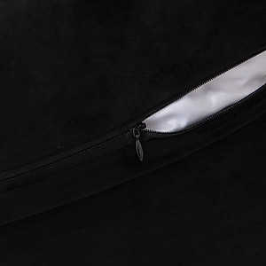 AQOTHES Set of 2 Velvet Decorative Throw Pillow Covers 18x18 Inch, Farmhouse Black Throw Pillows for Couch Sofa Bed Home Living Room Decor