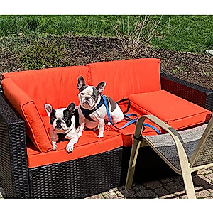 FLYMEI Outdoor Cushion Covers, Replacement Patio Cushion Covers 24 x 24 x 4 Inch, Orange Water Resistant Cushion Pillow Seat Covers, Patio Loveseat Covers Only Patio Cushion Slip Covers