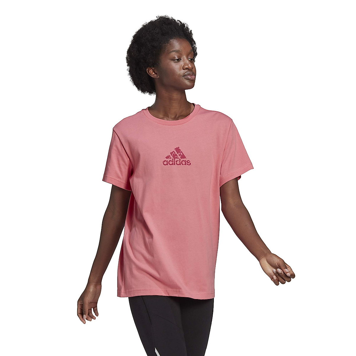 adidas womens Brand Icons Tee Hazy Rose Large