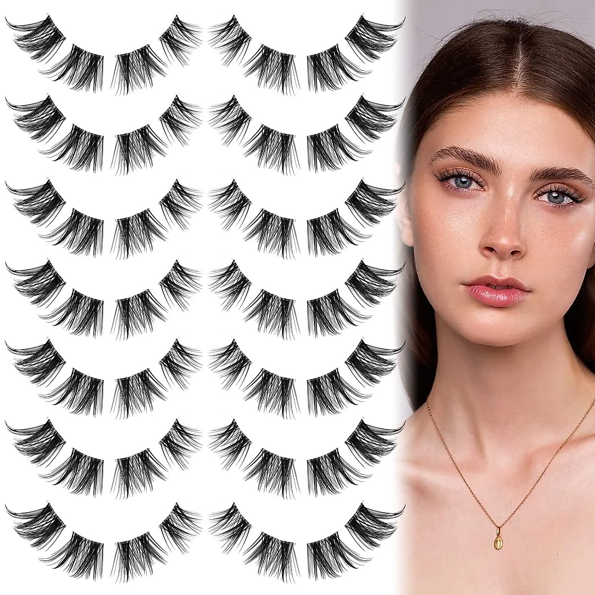 Cluster Lashes 56 Wisps DIY Lashes Natural Look Cat Eye Clear Band Mink Lashes Pack Wispy Fluffy 3D Curl False Eyelashes by ALICE