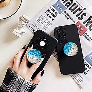 WUYULB Clear Crystal Glitter Collapsible Expandiing Moblile Phone Grip Stand Holder for Smartphones and Tablets Cell Phone Accessory (Blue Ocean Beach)