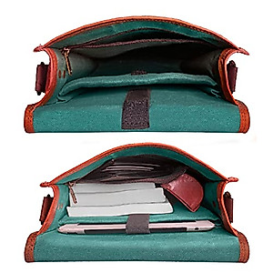 RUSTIC TOWN Leather Satchel iPad Tablet Bag - Leather Saddle Bag Purse - Small iPad (Upto 10.5-inch) Shoulder Bag for Men and Women (11 inches, Brown)