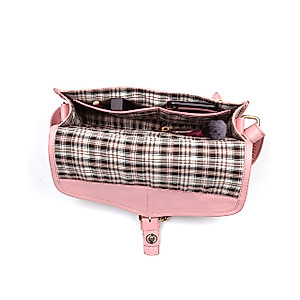 Aaron Leather Goods Crossbody Bags for Women Soft Leather Purses and Handbags Multi Pocket Shoulder Bag (Peach)