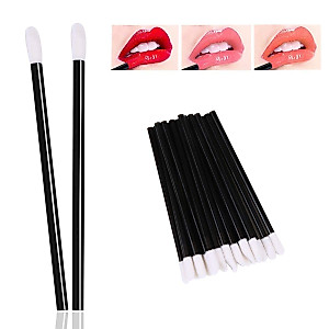 EVERMARKET(TM) 500 Pieces Disposable Lip Brushes Lipstick Gloss Wands Applicator Makeup Tool Kits, Black