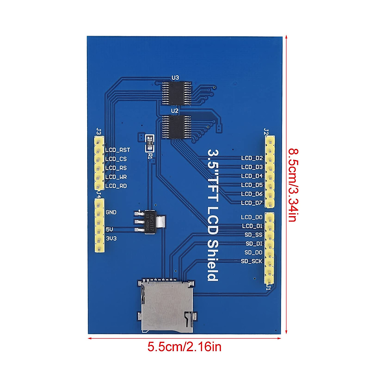 3.5" TFT LCD Screen Module, 480x320 TFT LCD Display Module for Arduino for MEGA 2560 Board (with Touch Panel)