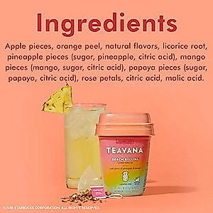 Teavana Jade Citrus Mint Green Tea, Beach Bellini, Lemon Ginger Bliss Herbal Tea Caffeine Free with Recipe eBook - Set of 4 Items (Without Honey Sticks)