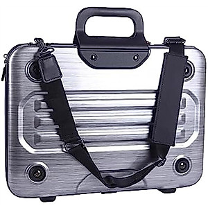 Metal Briefcase Tote Computer Case Bag Business Slim Shoulder Documentation Office Lawyer Briefcase (Color: Silver) (Color : Silver, Size : 13.3in)