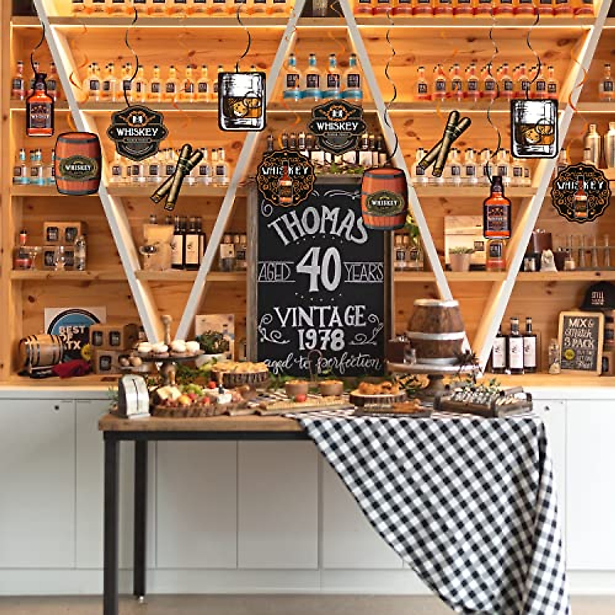 Birthday Decorations for Adults Aged to Perfection Party Supplies Party Hanging Swirls Ceiling Streamers for 30th 40th 50th Birthday Decorations