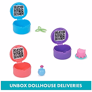 Gabby's Dollhouse, 3 Clip-On Playsets, with Cakey, Baby Box and Mercat Toy Figures and Dollhouse Accessories, Kids Toys for Ages 3 and Up