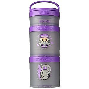 Whiskware Harry Potter Stackable Snack Containers for Kids and Toddlers, 3 Stackable Snack Cups for School or Travel, Dumbledore and Hedwig