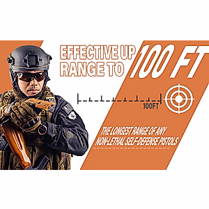 Lancer Self Defense Hornet 0.43 Cal Home Defense Launcher All in One Package-Less Lethal for Personal Defense (Color: Orange/Black)