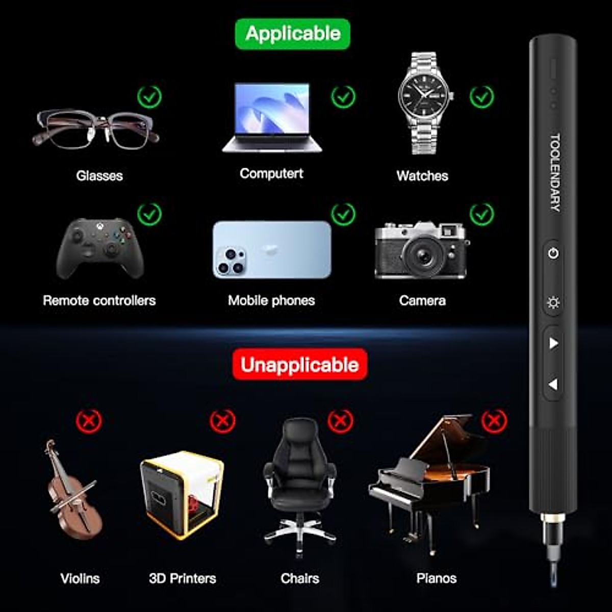 Electric Screwdriver Sets, 55 in 1 Mini Electric Screwdriver Rechargeable, Precision Screwdriver Kits with Magnetic Bits, Small Power Screwdriver Set for Phone, Glasses, Black