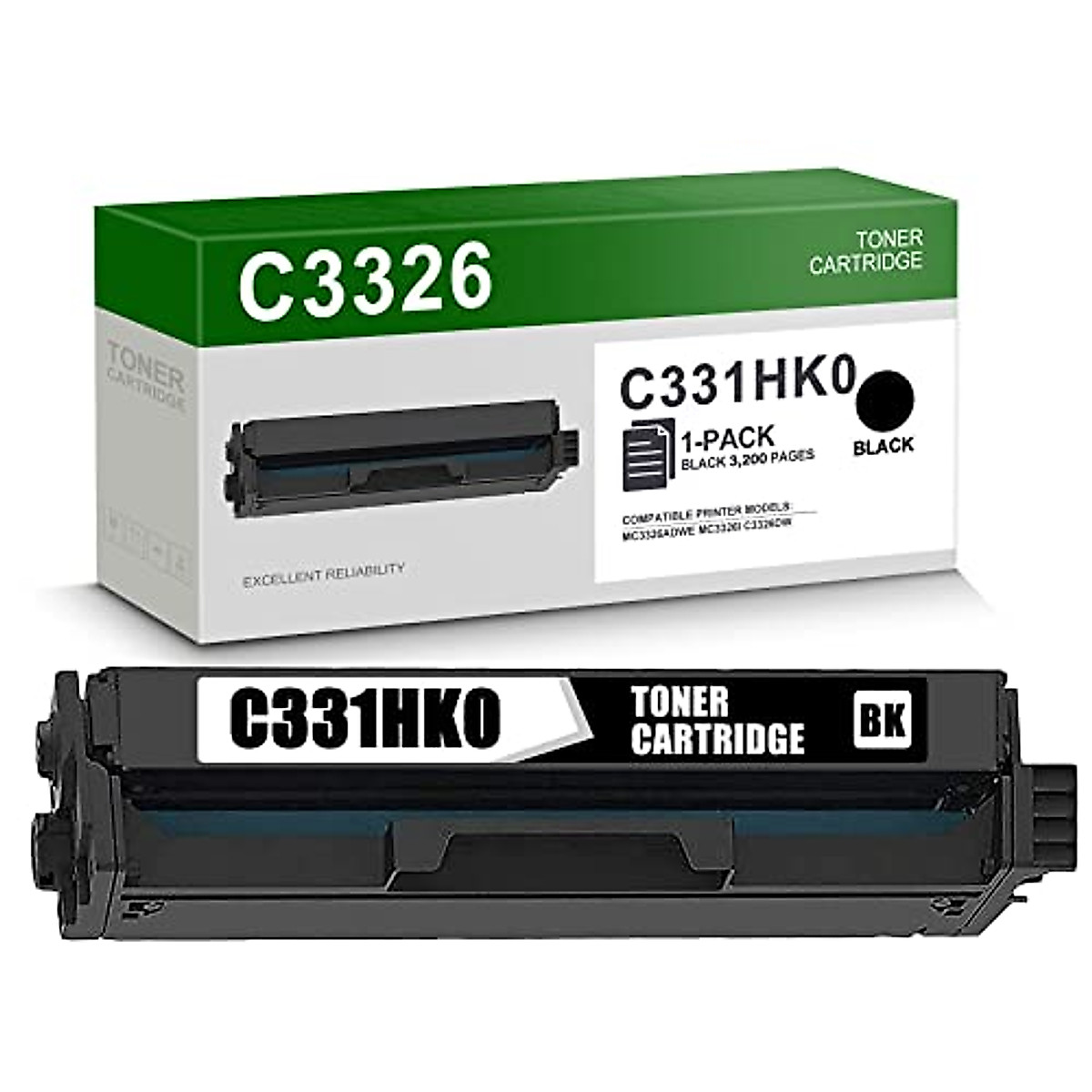 C3326 C331HK0 Toner Cartridge Replacement for Lexmark C3326 Toner MC3326adwe MC3326i C3326dw Printer, 1 Pack Black-Sold by ICEWEN