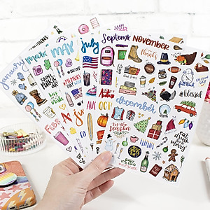 bloom daily planners Holiday Seasonal Planner Sticker Sheets - Vintage Seasonal Sticker Pack - Over 310 Stickers Per Pack!