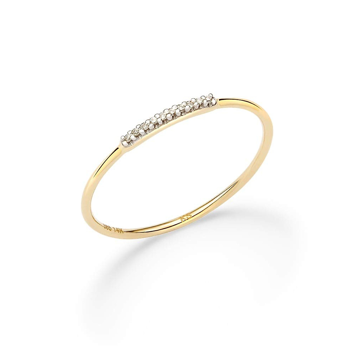 Kendra Scott White Diamond Mila Ring in 14k Yellow Gold, Fine Jewelry For Women, Size 7