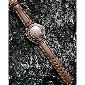 REZERO Watch Band, Genuine Leather Watch Straps, Oil-Waxed Vintage Watch Bands for Men 18mm 19mm 20mm 21mm 22mm 23mm 24mm 26mm