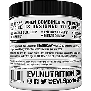 Evlution EVL LeanBCAA, BCAA’s, CLA and L-Carnitine, Stimulant-Free, Recover and Burn Fat, Sugar and Gluten Free, 30 Servings (Fruit Punch)