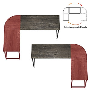 Weehom Reversible L Shaped Gaming Computer Desk, 66 Inch Large Home Office Corner Desk Study Writing Work Table PC Workstation Wooden Table