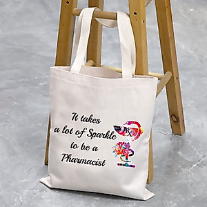 VAMSII Pharmacist Tote Bag RX Gift Pharmacy Technician Gift Pharmacy Reusable Shopping Bag Doctor RX Student Graduation Gift (TOTE BAG)