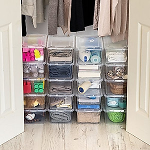 IRIS USA CNL-5 Storage Box, 5 Quart, Clear, 20 Pack & USA Small Modular Supply Case, 10 Pack, Clear 585170