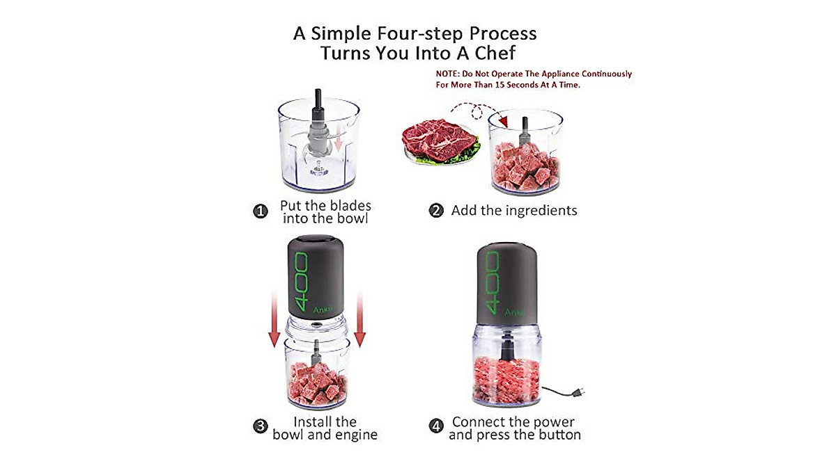 Food Processor Blender - Multifunctional 400W Vegetable & Meat Chopper