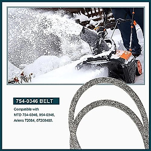 Honoyam 954-0346 754-0346 Auger Drive Belt Replacement 3/8" x 30" for MTD Cub Cadet Troy Bilt 1030E 1130SE 826 926E Storm 7524 Snow Throwers A-riens 72084 07208400 (2 Pack)