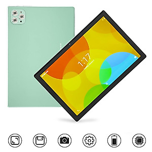 EBTOOLS 10.1in Tablet, 4G WiFi, 6GB RAM 128GB ROM, Octa Core, 8MP 24MP Cameras, GPS Function, Type C 5000mAh Rechargeable Green Calling Tablet, for Android 10.1