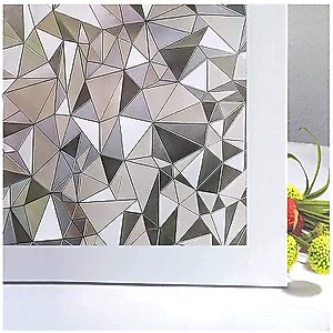 Niviy Decorative Window Privacy Film Non Adhesive Stained Glass Window Film for Bathroom Home Kitchen Office 17.5'' x 78.5''