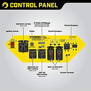 Champion Power Equipment 100111 15,000/12,000-Watt Portable Generator with Electric Start and Lift Hook
