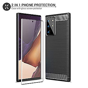Olixar Case with Screen Protector for Samsung Galaxy Note 20 Ultra, Stylish 2 in 1 Protection - Defend Your Phone & Screen from Drops, Shocks and Scratches - Sentinel - Black