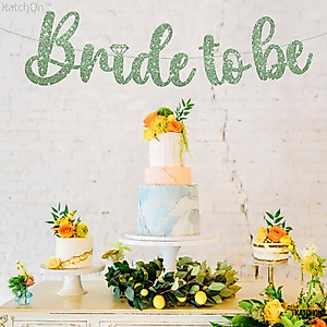 KatchOn, Sage Green Glitter Bride To Be Banner - 10 Feet, No DIY | Bride to Be Sign for Bride To Be Decorations | Bridal Shower Banner for Bridal Shower Decorations | Bachelorette Party Decorations