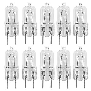 10 Pack-G8 20Watt 120V Halogen Light Bulbs T4 JCD Type 120V Bi-Pin Base Shorter 1-1/4" (1.25") Length 20W Lamp Soft White Under Cabinet Puck Lighting Replacement Dimmable Hood Range Q20/G8/CL/120V