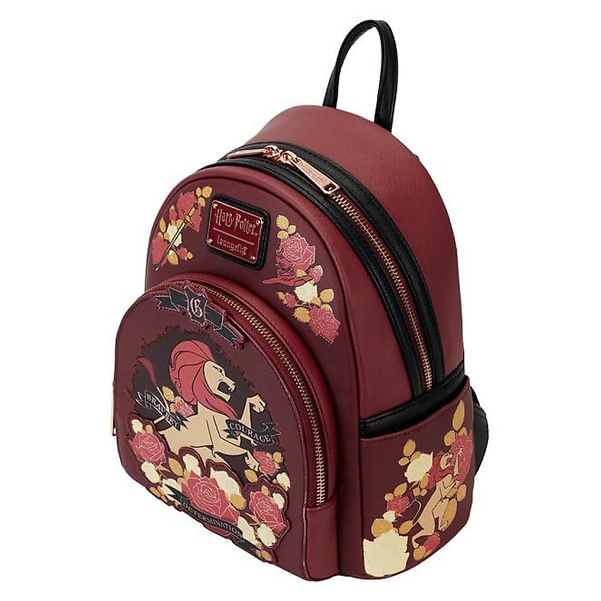 Loungefly Harry Potter Gryffindor House Floral Tattoo Mini Backpack
