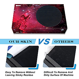 FOTTCZ Vinyl Skin for Xbox Series S Console and Controllers, Sticker Decal Protect Xbox Series S Devices - Red Nebula & Demon Hand