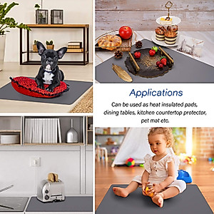 Gartful Silicone Mat Dark Gray 27.6" x 19.7", Silicone Craft Sheet Large, Silicone Pad Desk Work Mat, Countertop Protector, Table Placemat, Resin Casting Molds Mat, Nonstick Nonskid