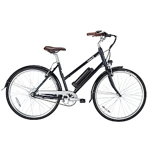 Hurley Electric Bikes Amped ST Hybrid Single Speed Step Thru E-Bike (Blue, Large / 19)