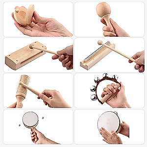 NTBL 13 PCS Kids Musical Instruments Toys with Carry Bag Wooden Percussion Instruments Early Education Gifts for Toddlers Children Preschool Girls Boys