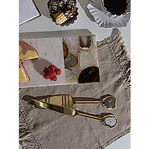Best Home Fashion Agate Cake Serving Set - AGATE - 2.25” W x 10.0” L