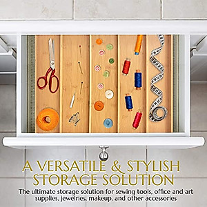 Signature Living Bamboo Expandable Utensil Drawer Organizer, Premium Bamboo for Cutlery, Flatware, Silverware - Drawer Dividers for Easy Storage